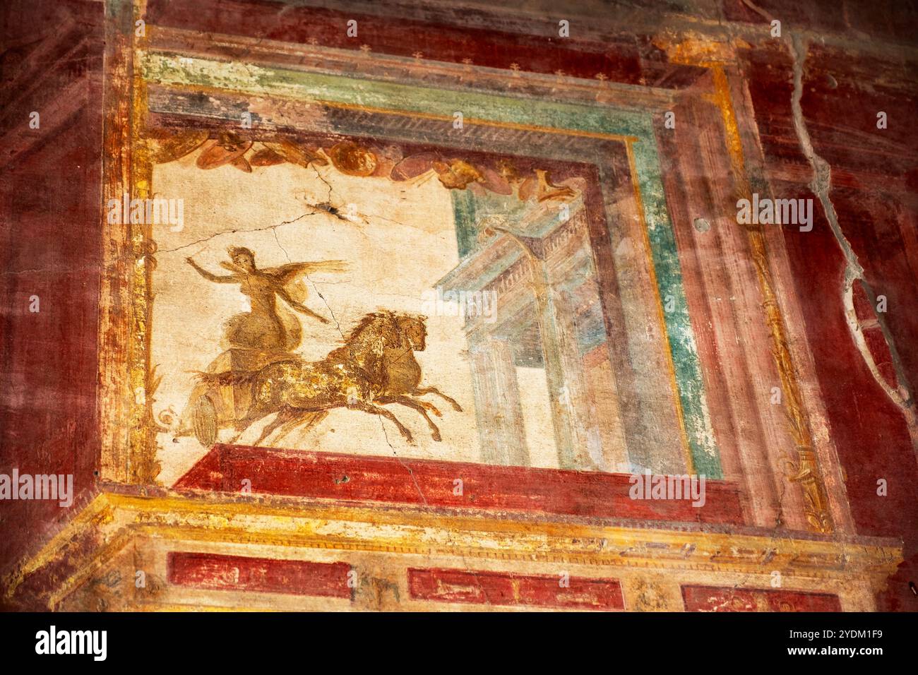 Ancient Roman wall fresco in the Macellum of Pompeii, Naples, Italy ...
