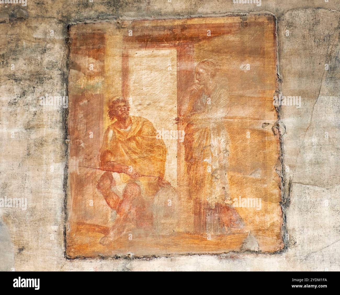 Roman wall fresco of Pompeii Macellum, North-West corner of West wall ...