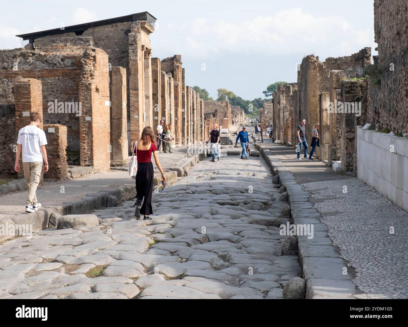 Stone paved street showing wagon and chariot wheel ruts, Archaeological ...