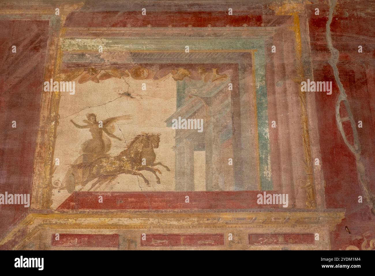 Ancient Roman wall fresco in the Macellum of Pompeii, Naples, Italy ...