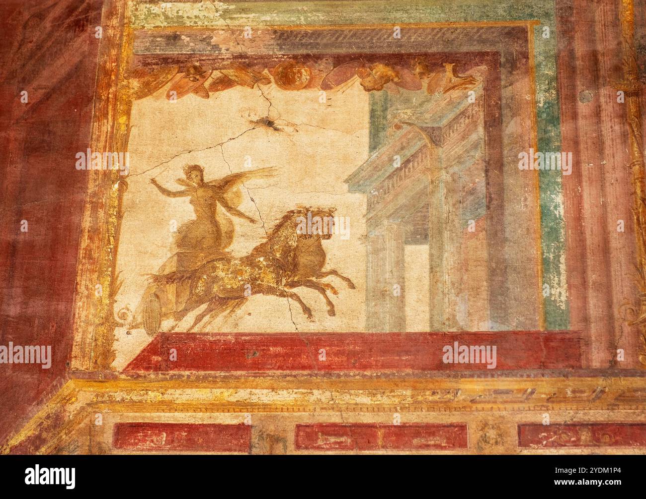 Ancient Roman wall fresco in the Macellum of Pompeii, Naples, Italy ...