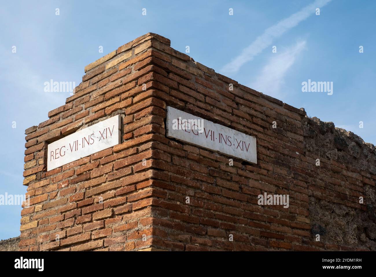 Street signs in the ruins of the Roman city of Pompeii, Italy Stock ...