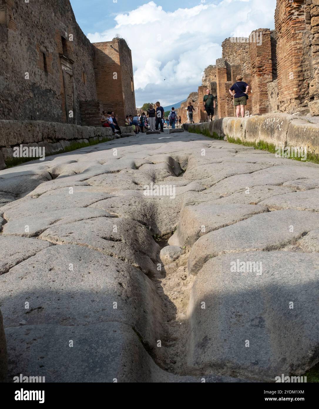 Stone paved street showing wagon and chariot wheel ruts, Archaeological ...