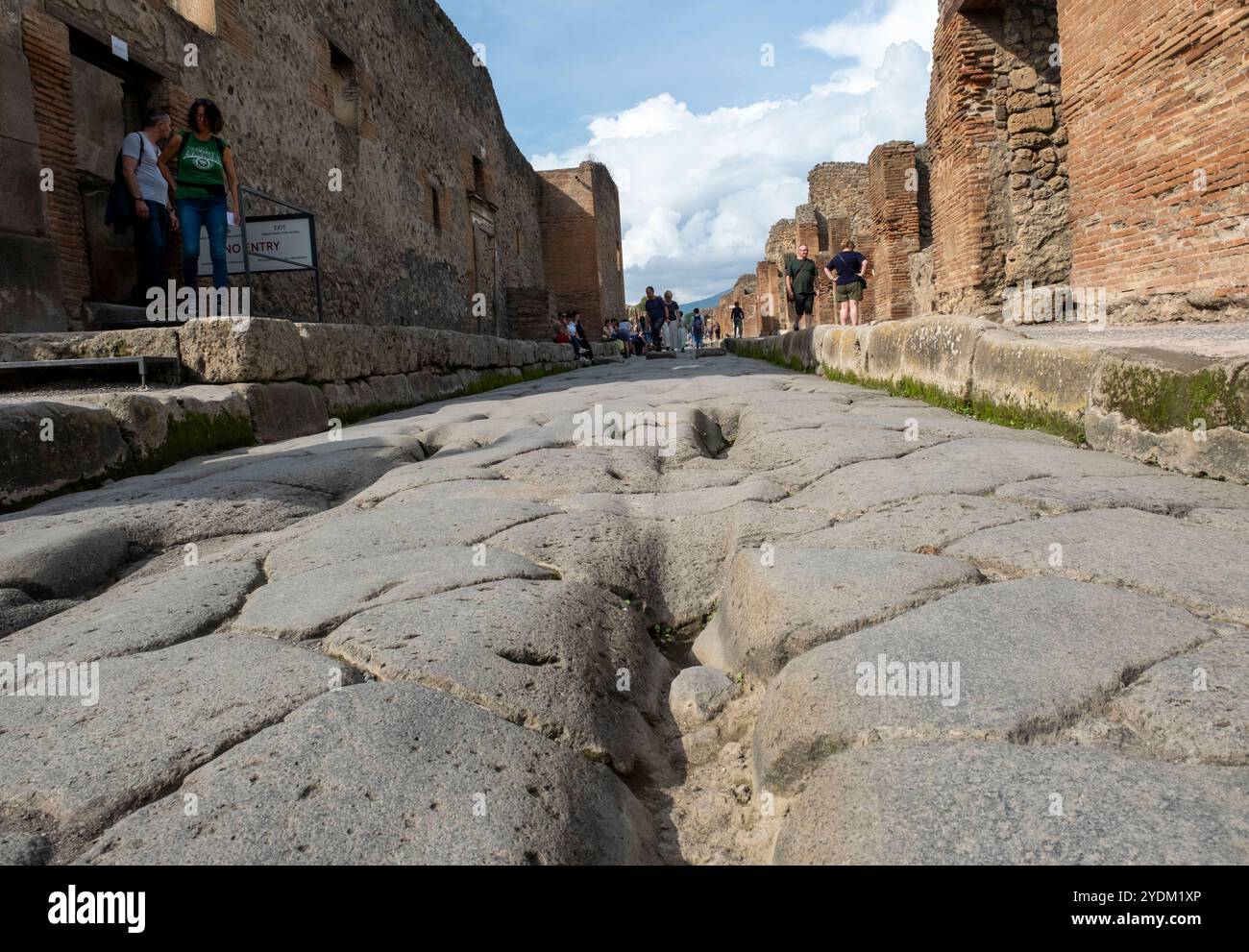 Stone paved street showing wagon and chariot wheel ruts, Archaeological ...