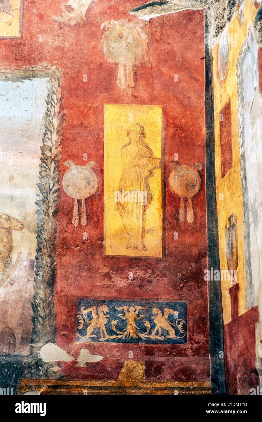 Fresco decorating a wall of the viridarium (garden) of the House of the ...