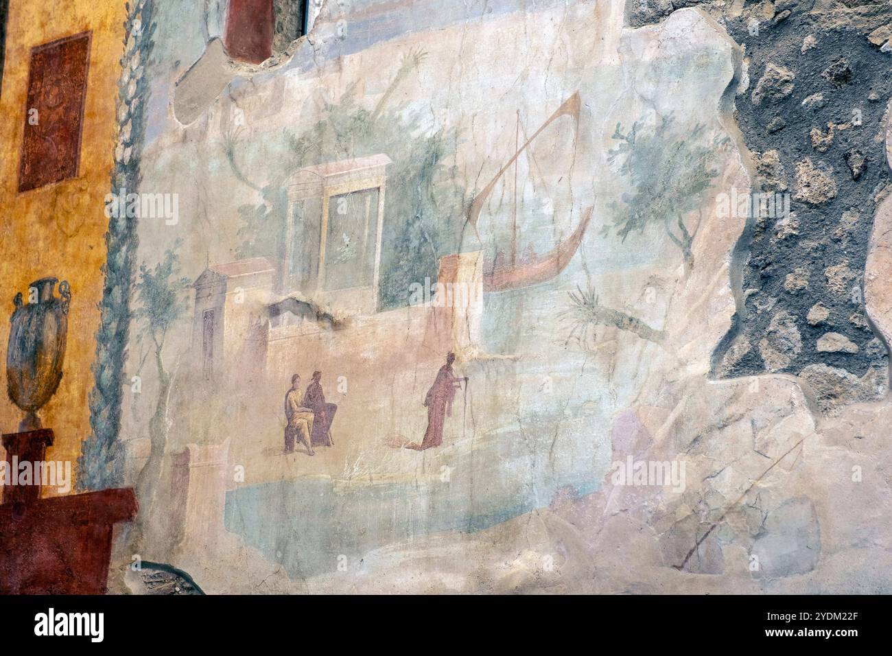 Fresco decorating a wall of the viridarium (garden) of the House of the ...