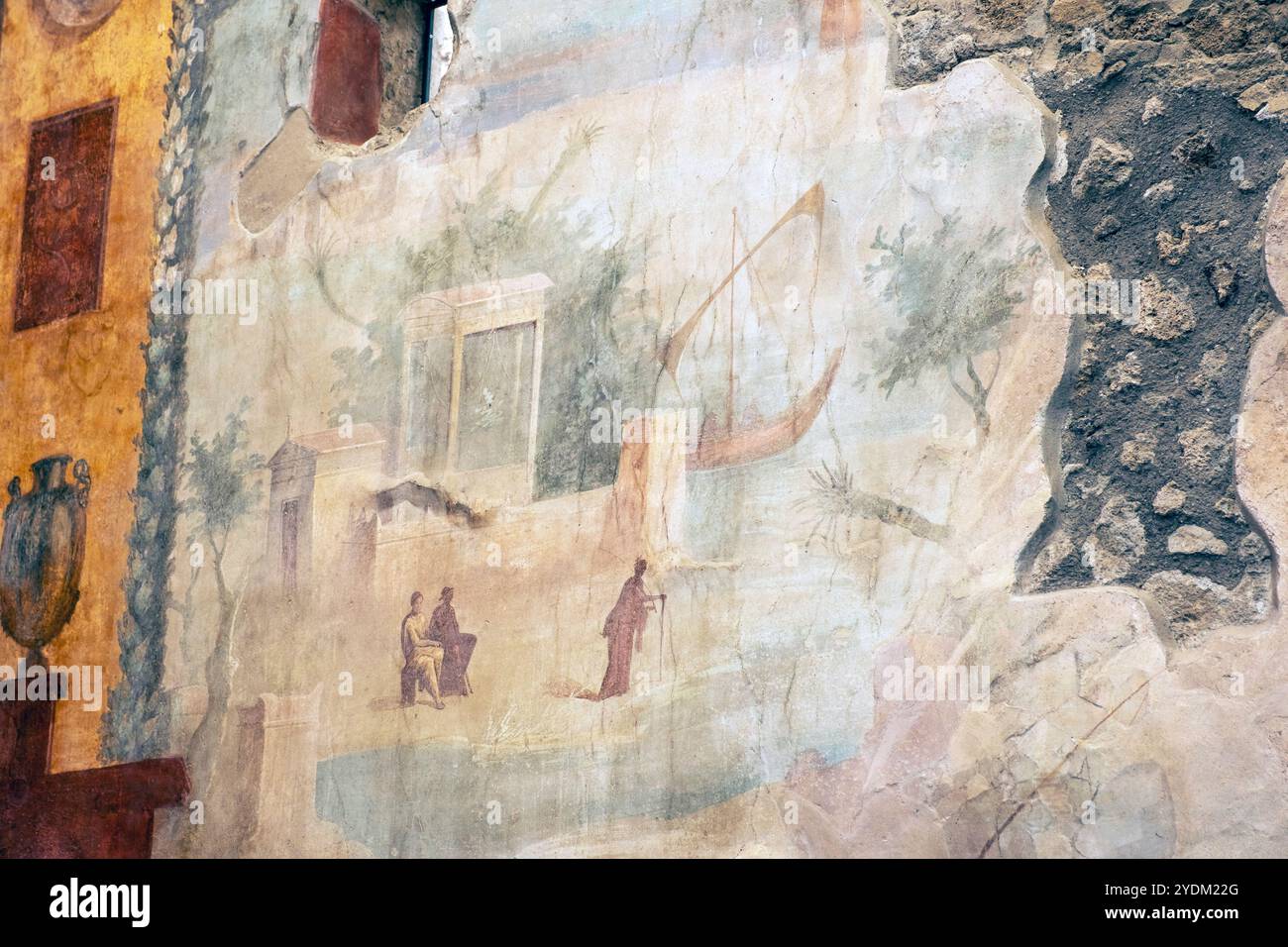 Fresco decorating a wall of the viridarium (garden) of the House of the ...