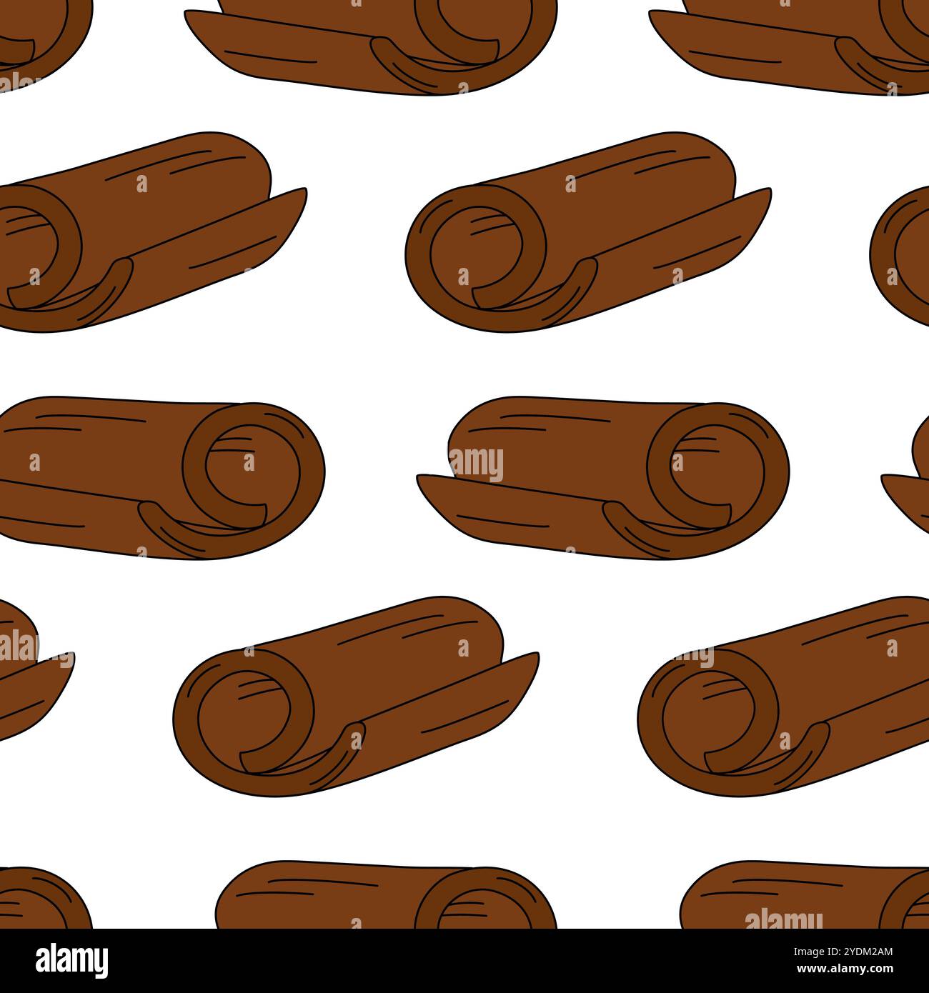Cinnamon stick Seamless Pattern in trendy minimalist cartoon style ...