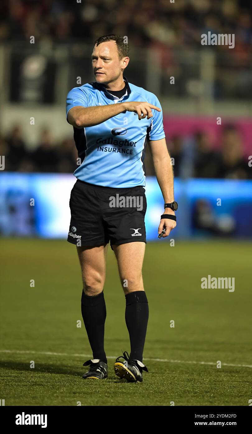 Matthew Carley referee during the Gallagher Premiership Rugby match ...
