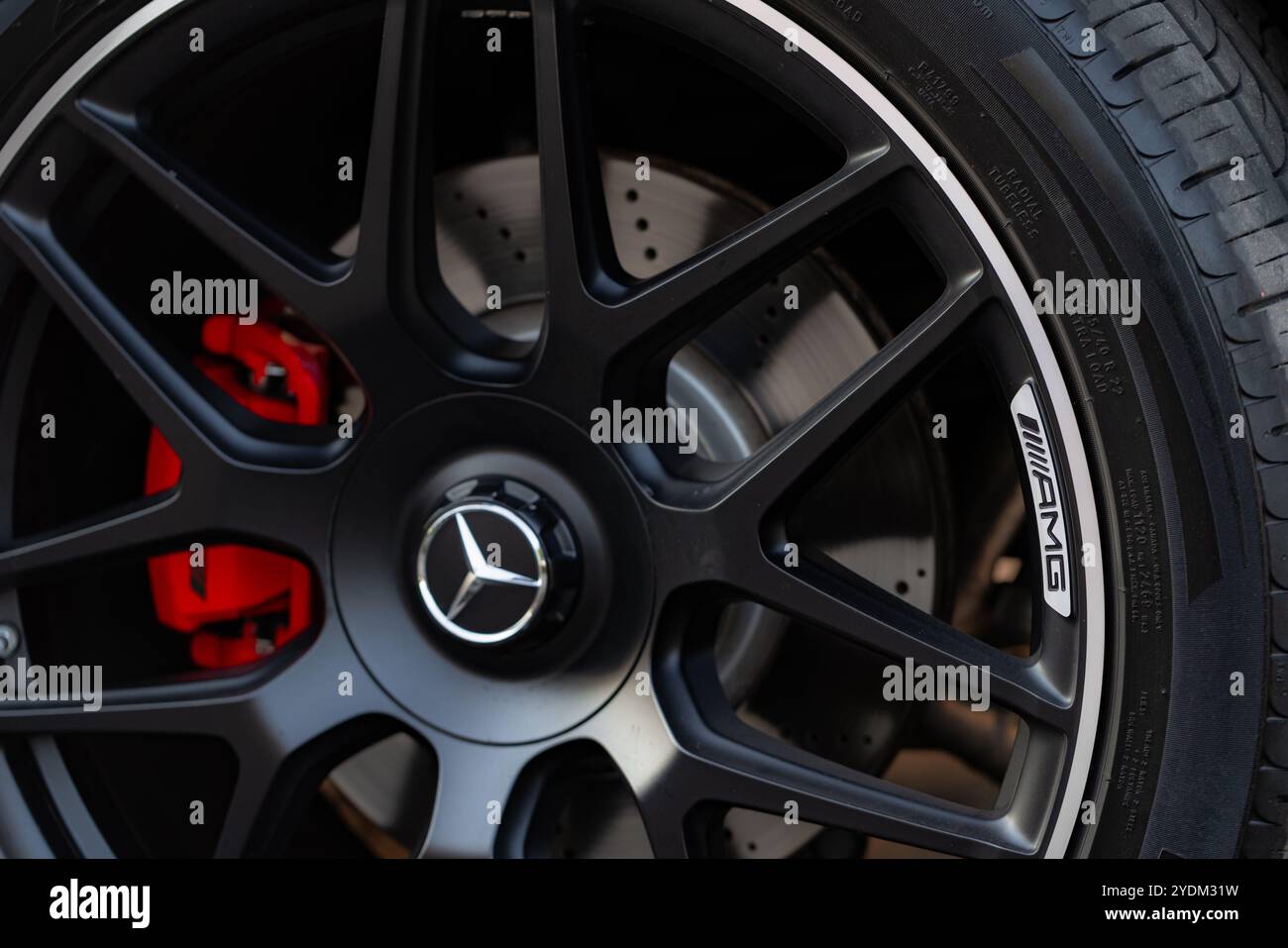 Stuttgart, Germany - October 21, 2024: Mercedes-Benz wheel. Mercedes ...