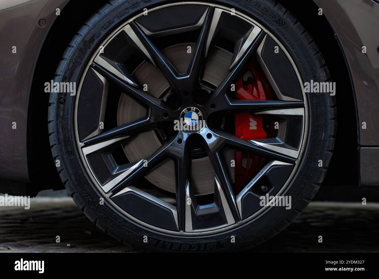 Lviv, Ukraine - Lviv, Ukraine - October 26, 2024: Wheel brake support ...