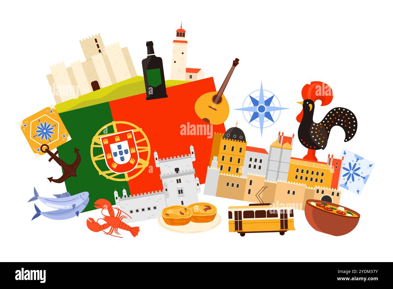 Tower of belem lisbon tram Stock Vector Images - Alamy