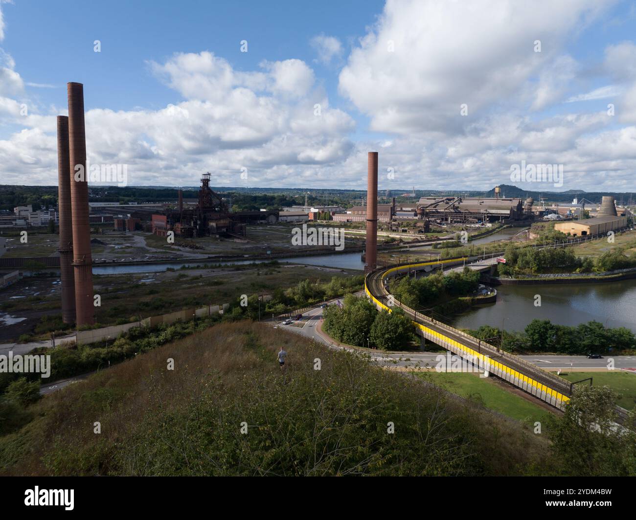 Industrial manufacturing steel and metal. Charleroi, Belgium blast ...