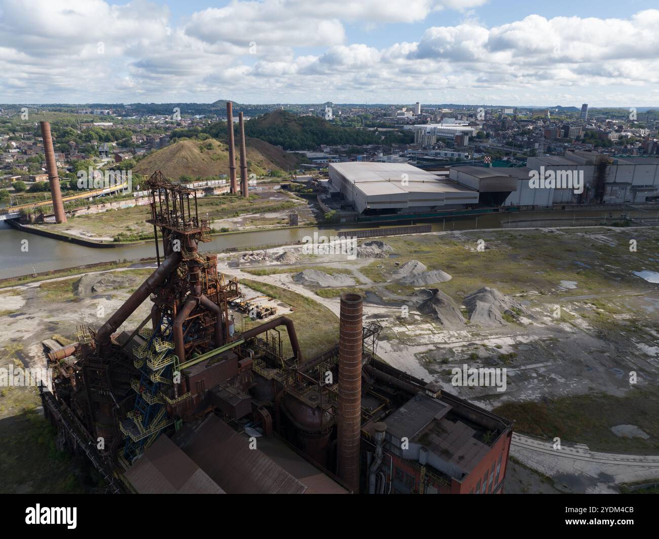 Industrial manufacturing steel and metal. Charleroi, Belgium blast ...
