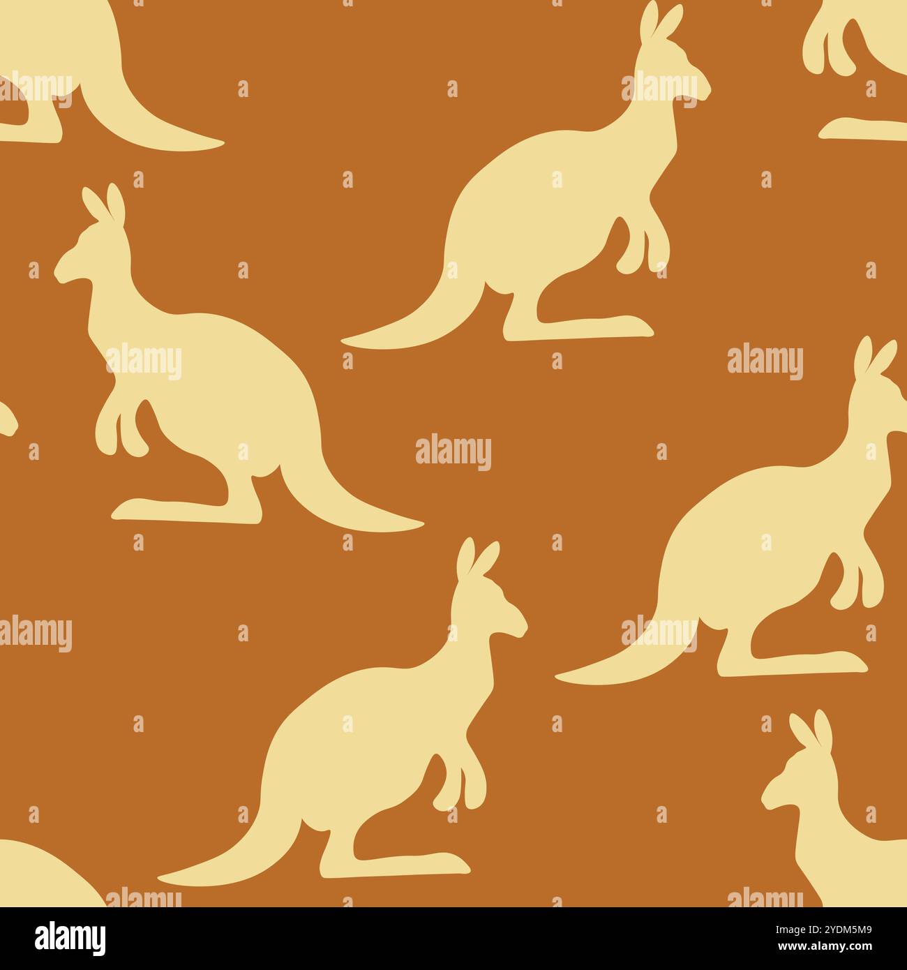 Seamless pattern with Kangaroo silhouette on color background. Vector ...