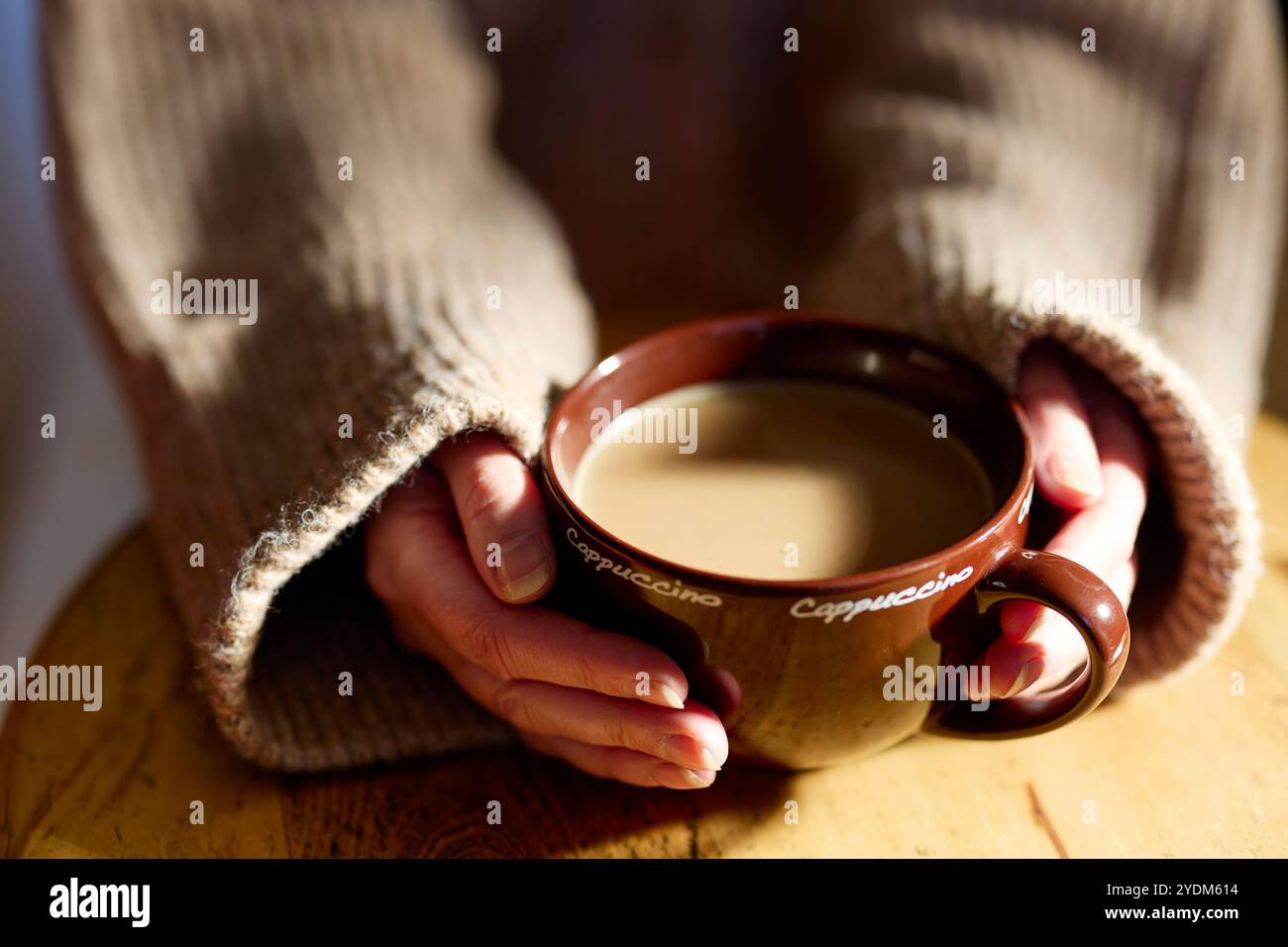 Woman relaxing home drinking coffee hi-res stock photography and images - Alamy