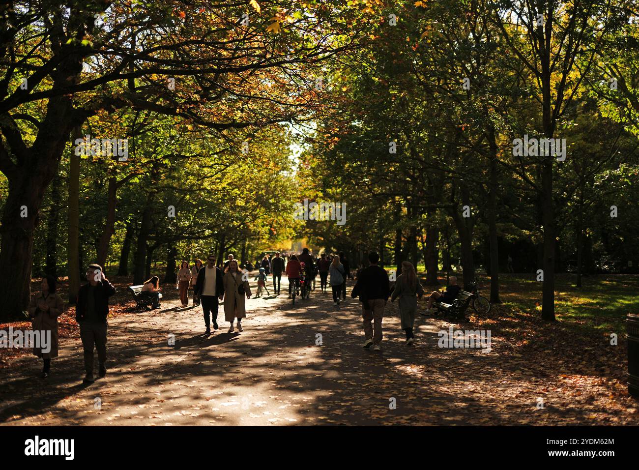 People walking on the Broad Walk in Regent's Park in London. Picture ...