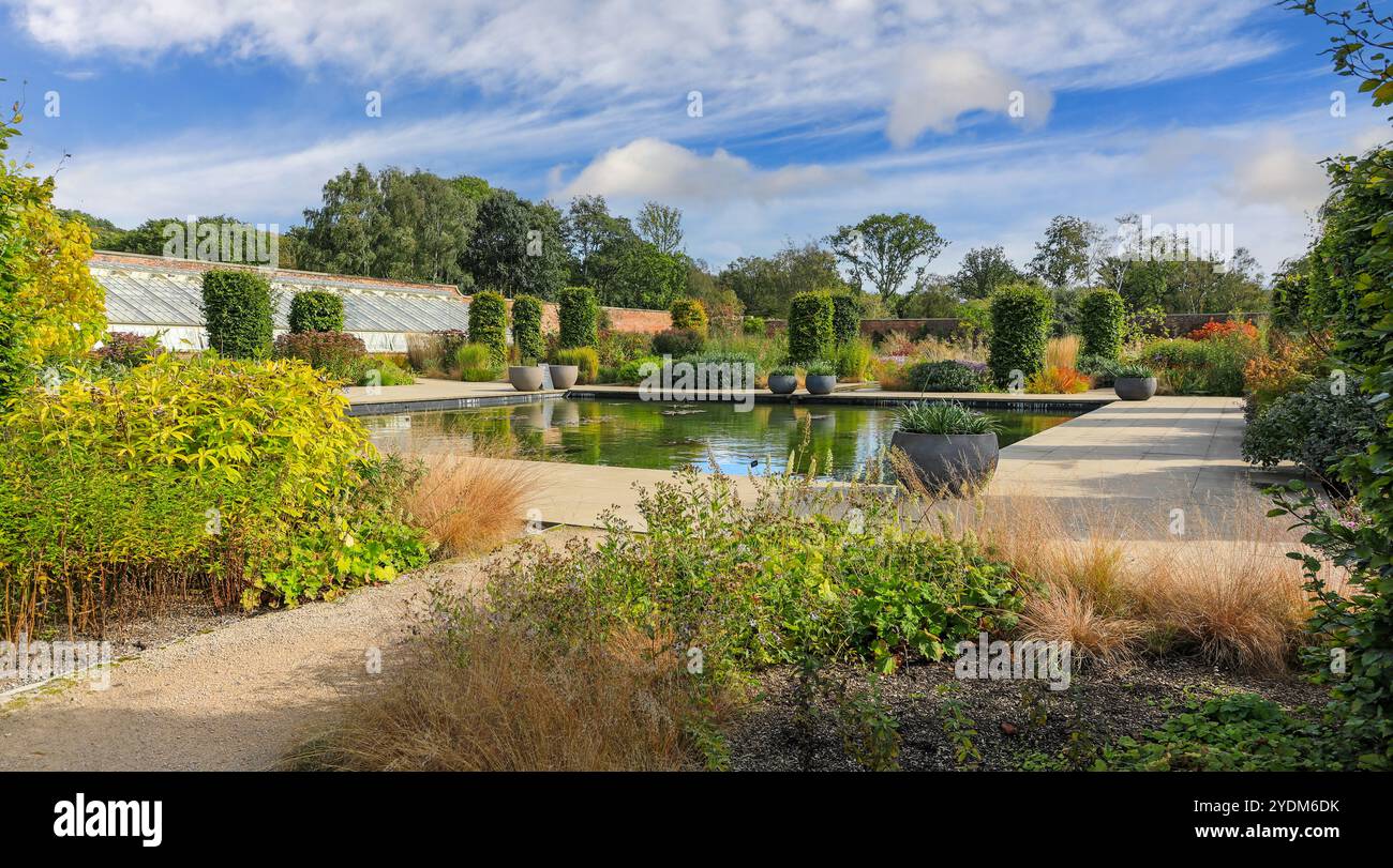 The Pond in the Paradise garden at the RHS Garden Bridgewater Gardens ...