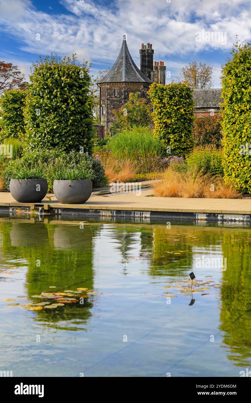 The Pond in the Paradise garden at the RHS Garden Bridgewater Gardens ...