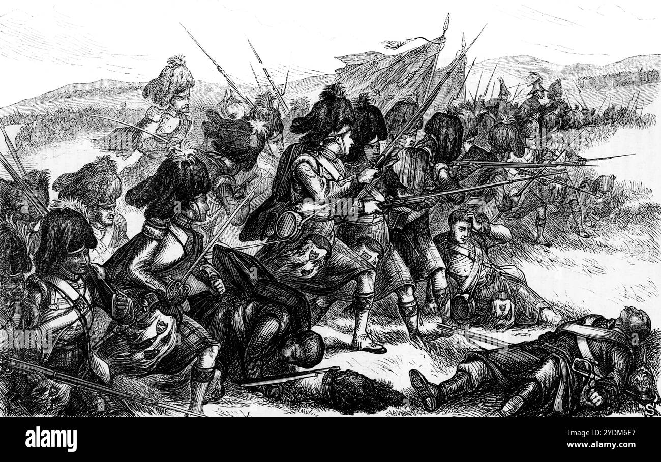 The advance of the Highlanders at the Battle of Alma, Crimea War Stock ...