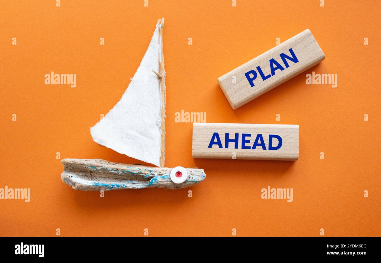 Plan ahead symbol. Wooden blocks with words Plan ahead. Beautiful ...