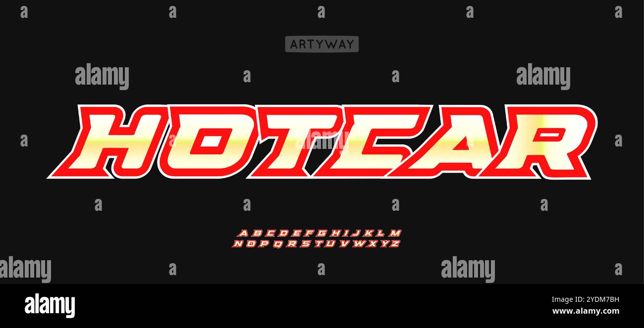 Speed angular alphabet with bold outlines and dynamic italic slants for ...