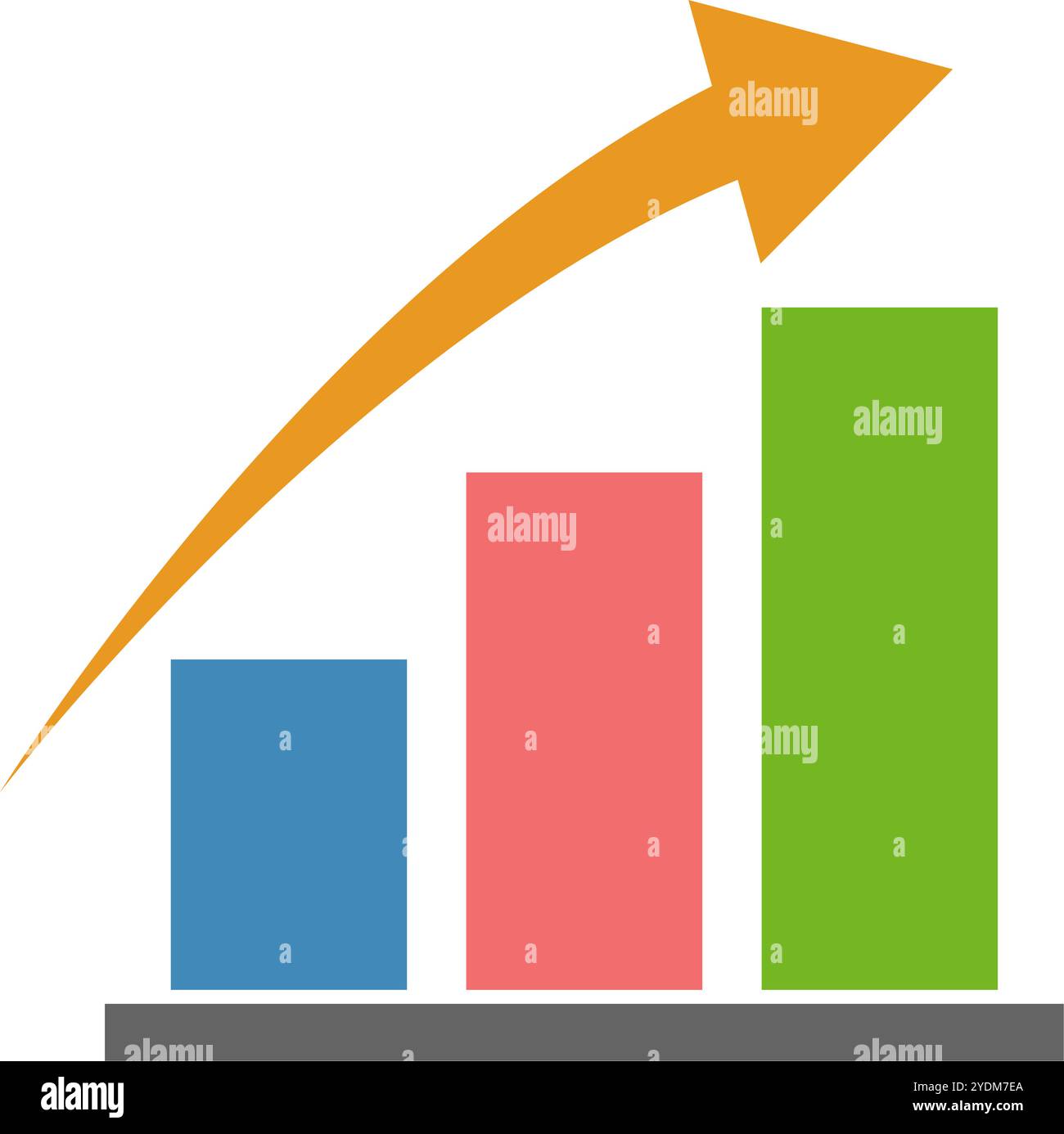Colorful increasing bar graph icon Stock Vector Image & Art - Alamy