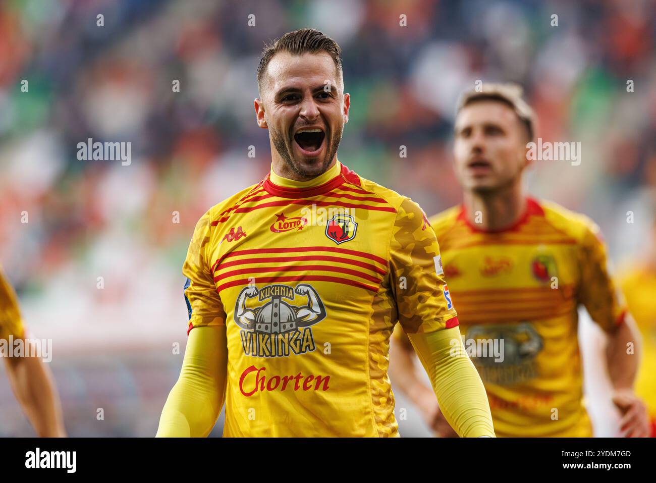 Jesus Imaz seen celebrating after scoring goal during PKO BP ...