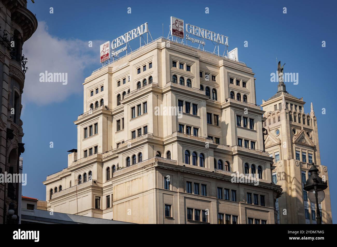 Madrid, 23/09/2024. Generali building at 21 Alcalá Street, in the area around Plaza Canalejas ...