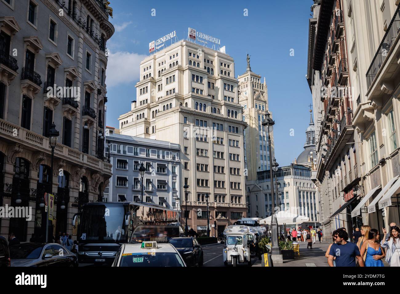 Madrid, 23/09/2024. Generali building at 21 Alcalá Street, in the area around Plaza Canalejas ...