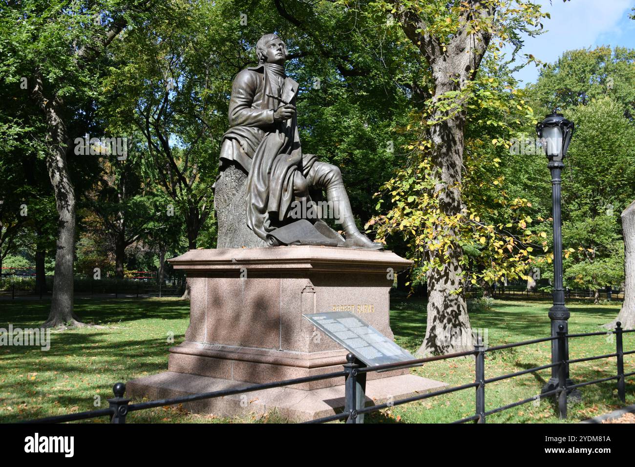 Robert Burns Bronze Sculpture in Central Park New York USA Stock Photo ...