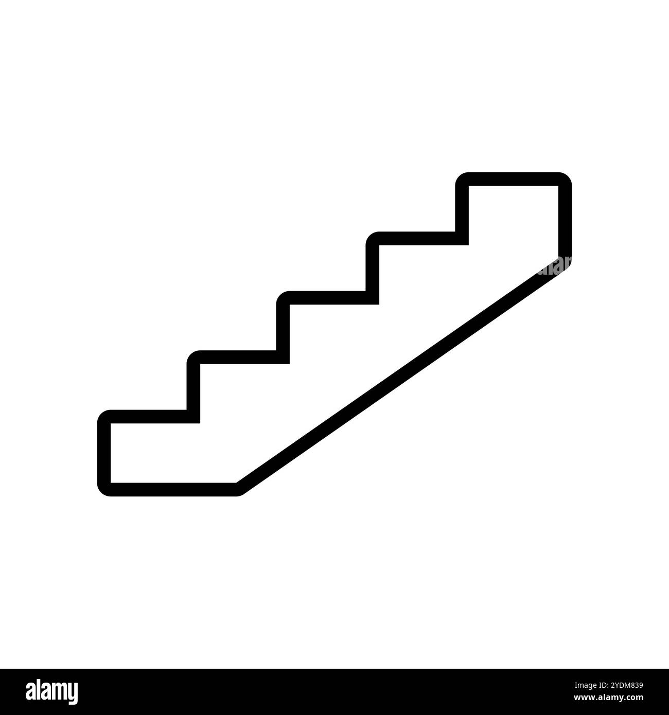 Stair icon isolated on white background. Silhouette design. Vector ...