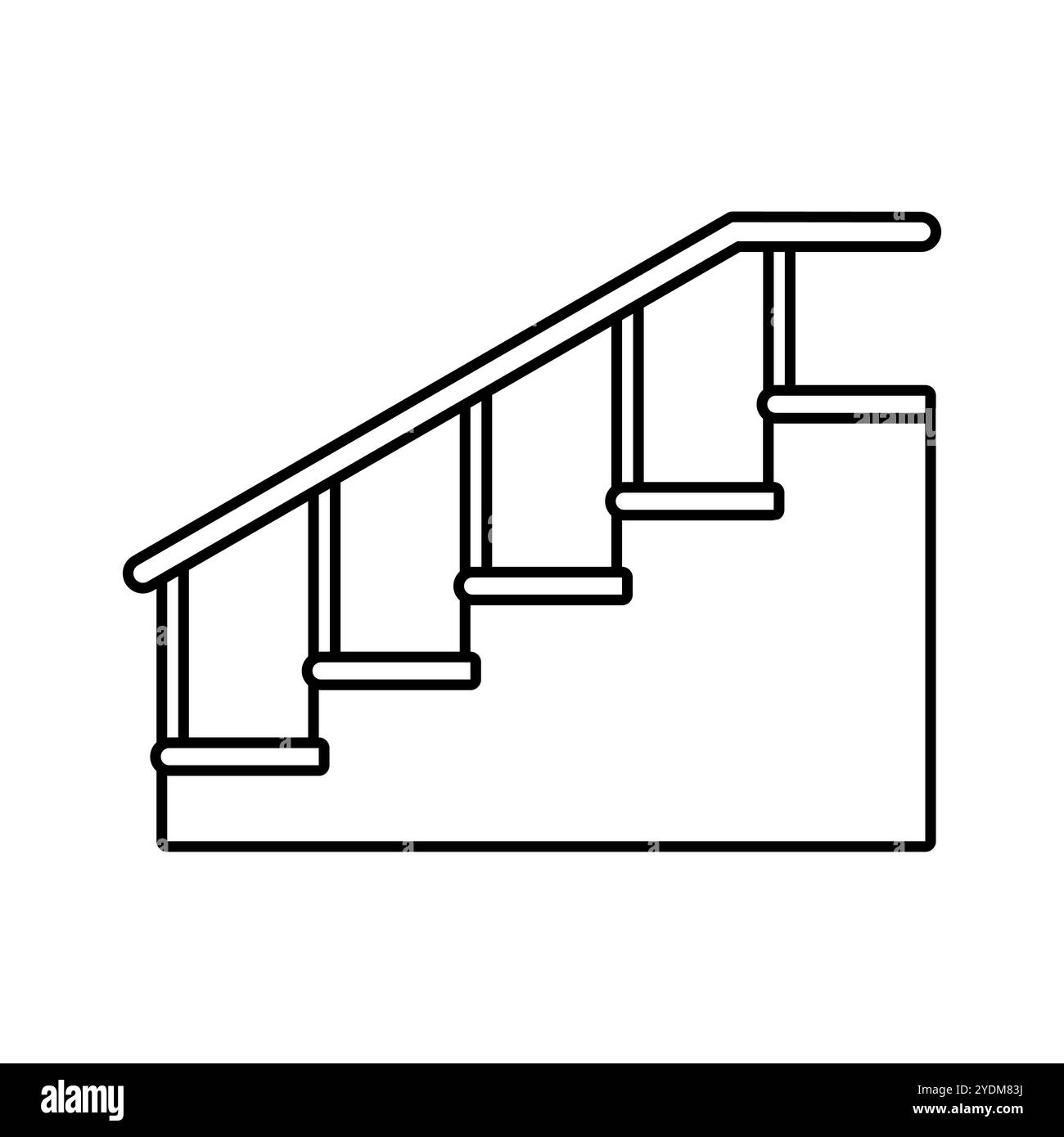 Upward stair icon isolated on white background. Silhouette design ...