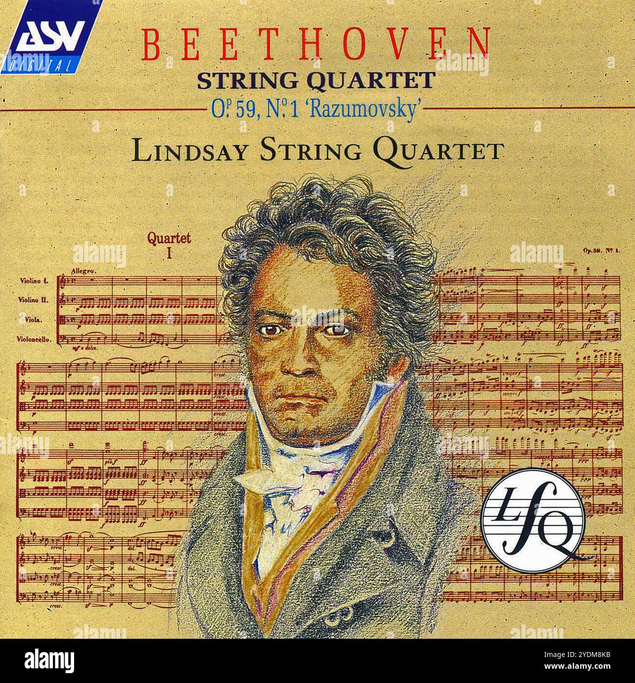 CD cover. "String Quartet Op.59, No.1 Razumovsky". Ludwig van Beethoven. Lindsay String Quartet ...