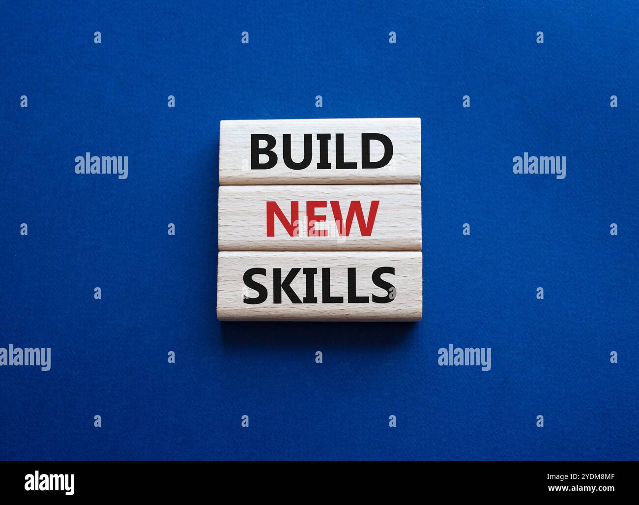 Build New skills symbol. Concept word Build New skills on wooden blocks ...
