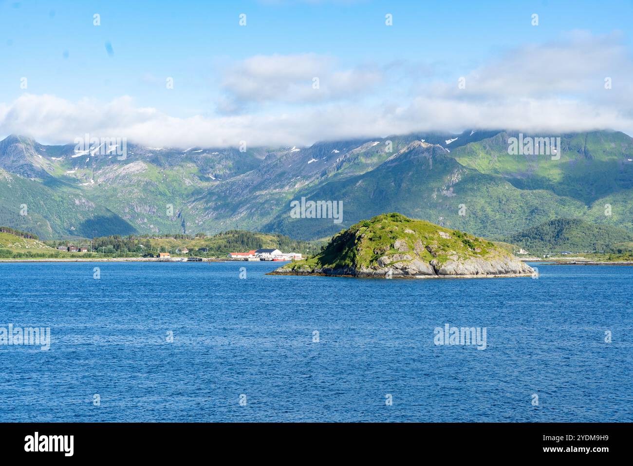 Landscape of Gimsoystraumen strait in the Lofoten islands, Norway Stock ...
