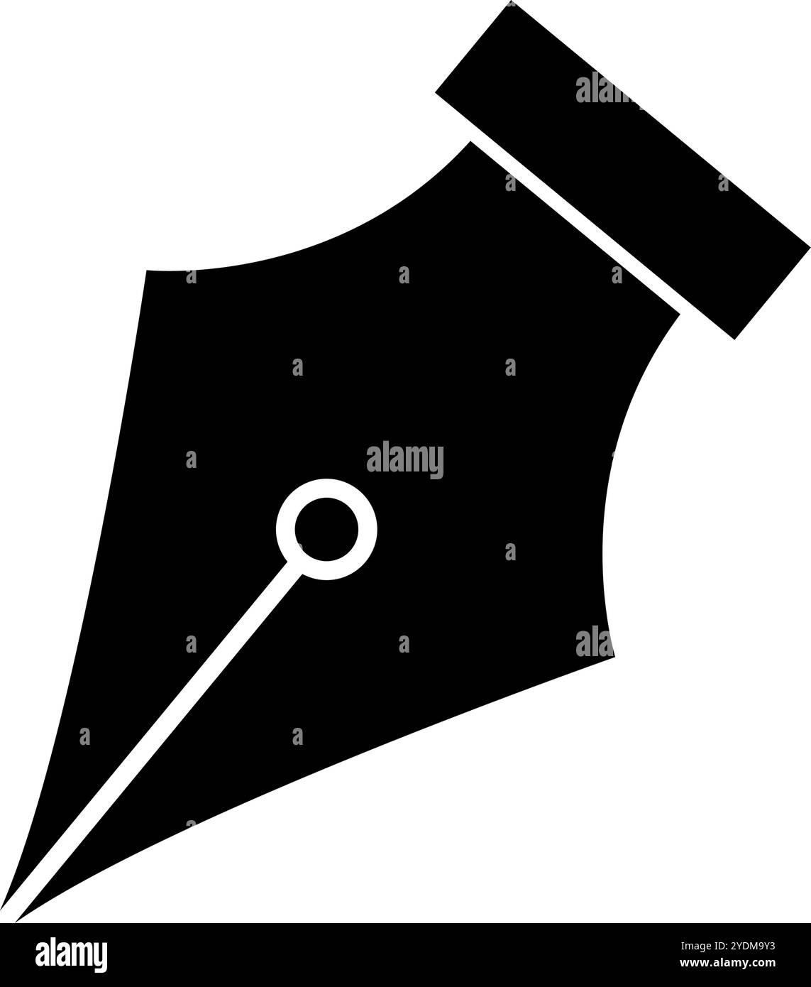 Fountain pen nib silhouette icon. Editable vector Stock Vector Image ...