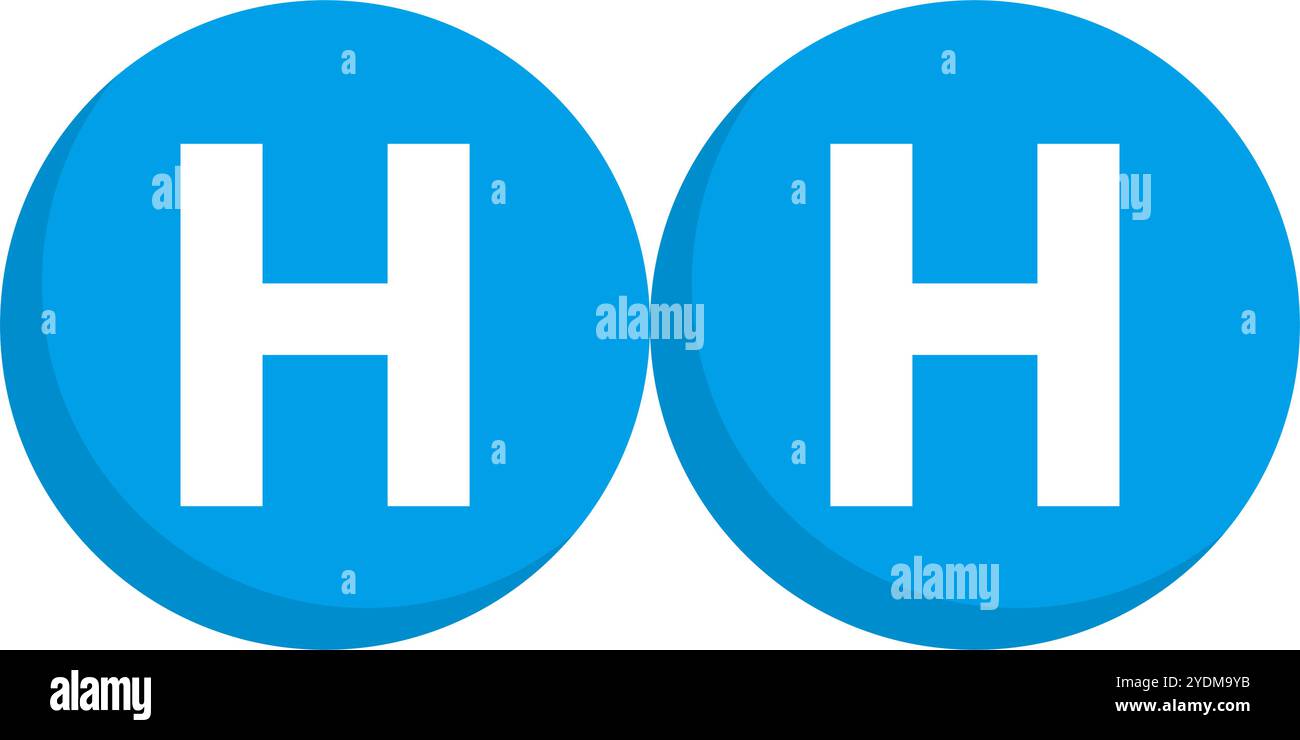 Flat design hydrogen molecule icon. Editable vector Stock Vector Image ...