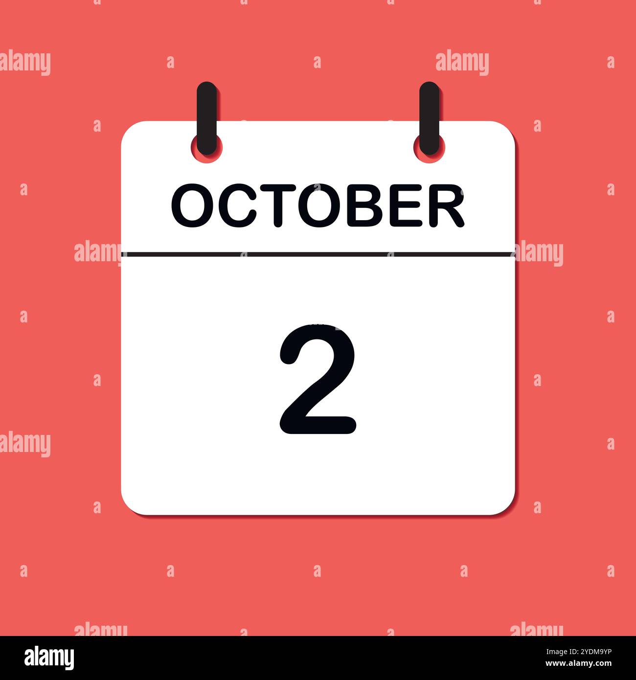 October 2. Daily Calendar icon for design. Simple design for business ...