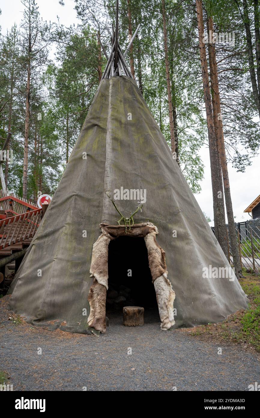 A goahti - Sami traditional hut or tent in Santa Claus Village in ...