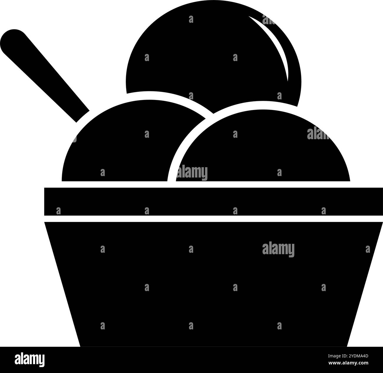 Ice cream cup silhouette icon. Editable vector Stock Vector Image & Art ...