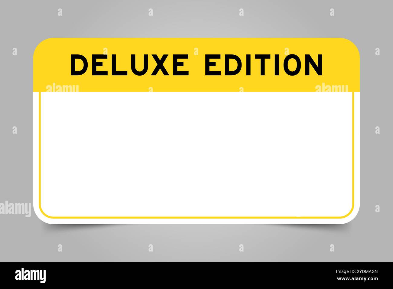 Label banner that have yellow headline with word deluxe edition and ...