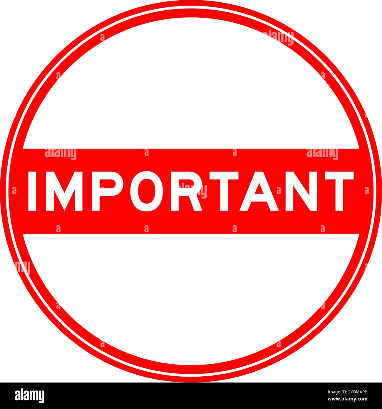 Red color round seal sticker in word important on white background ...