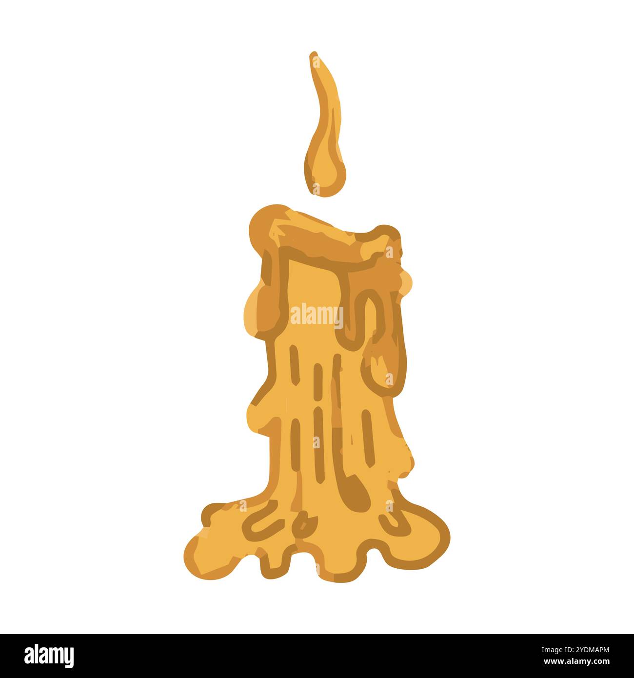 Cartoon yellow wax candle for design isolated on white. Vector ...