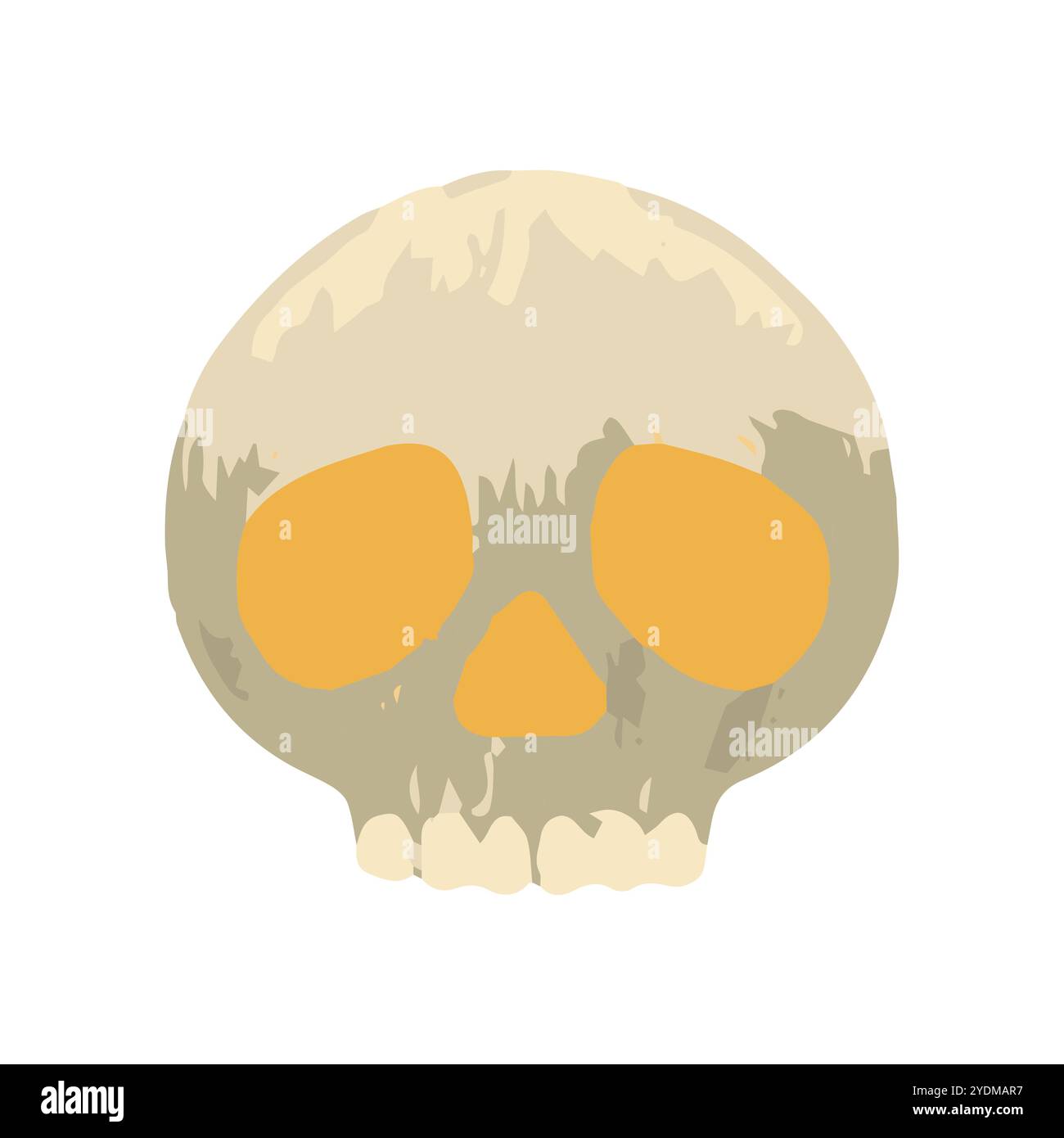 Spooky skull in cartoon style, skull vector illustration isolated on ...