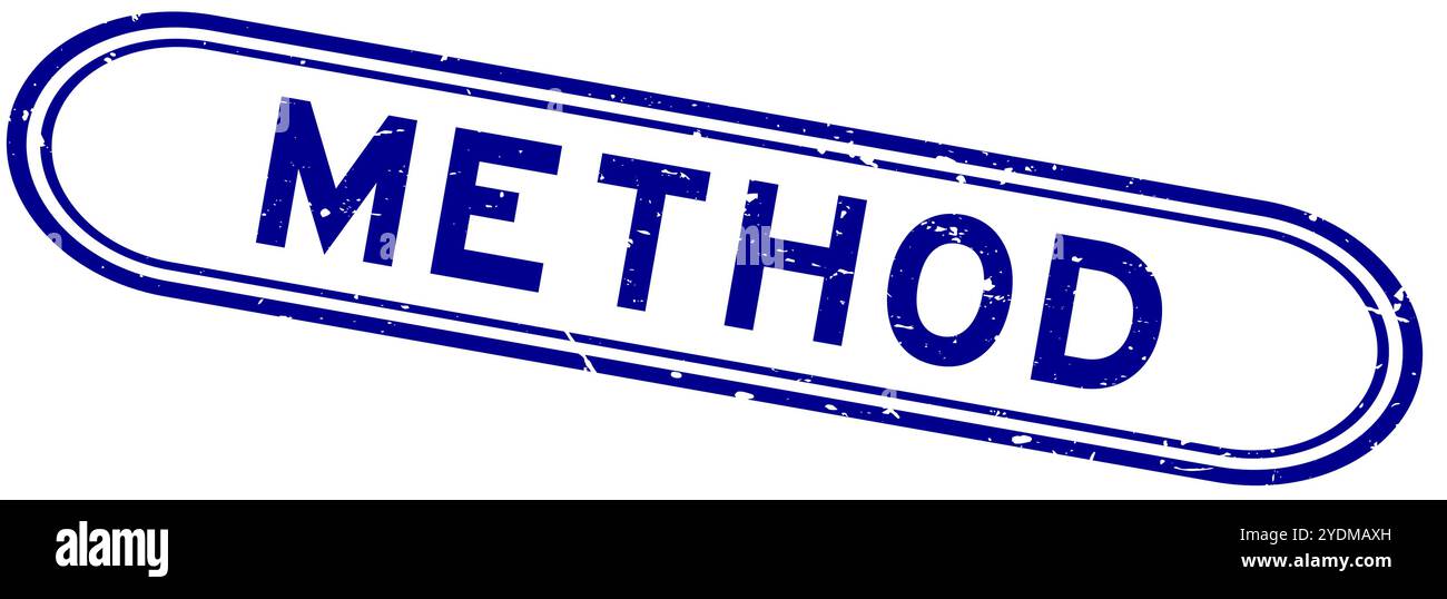 Grunge blue method word rubber seal stamp on white background Stock ...