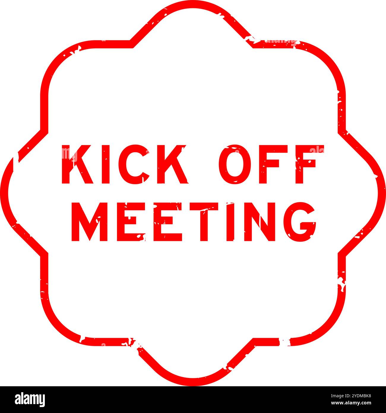 Grunge red kick off meeting word rubber seal stamp on white background ...
