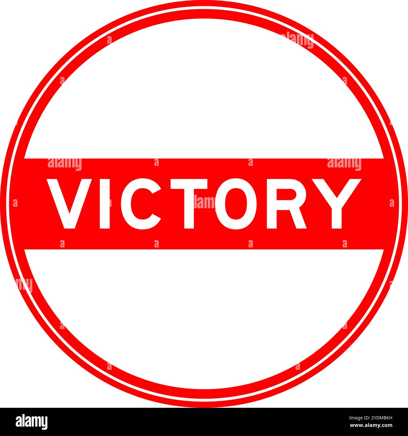 Red color round seal sticker in word victory on white background Stock ...