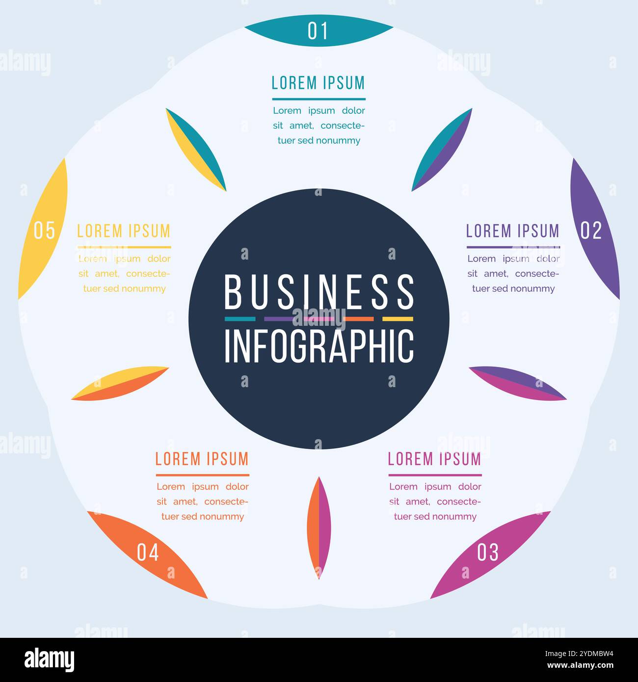 Circle Infographic template 5 steps, objects, elements or options infographic business design ...
