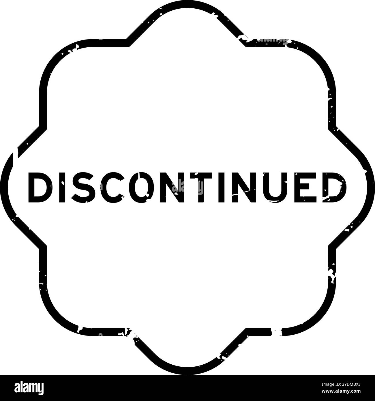 Grunge black discontinued word rubber seal stamp on white background ...